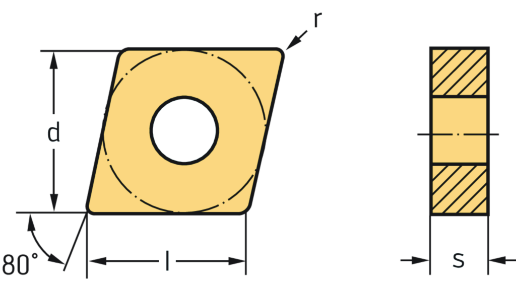 Turning Insert – Negative rhombic 80° CNMG-MP5 - Walter Tools